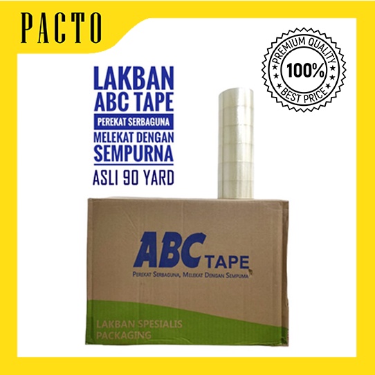Jual Lakban Bening Lakban Cokelat ABC Tape 90 yard 45 Micron 45mm 48mm ...