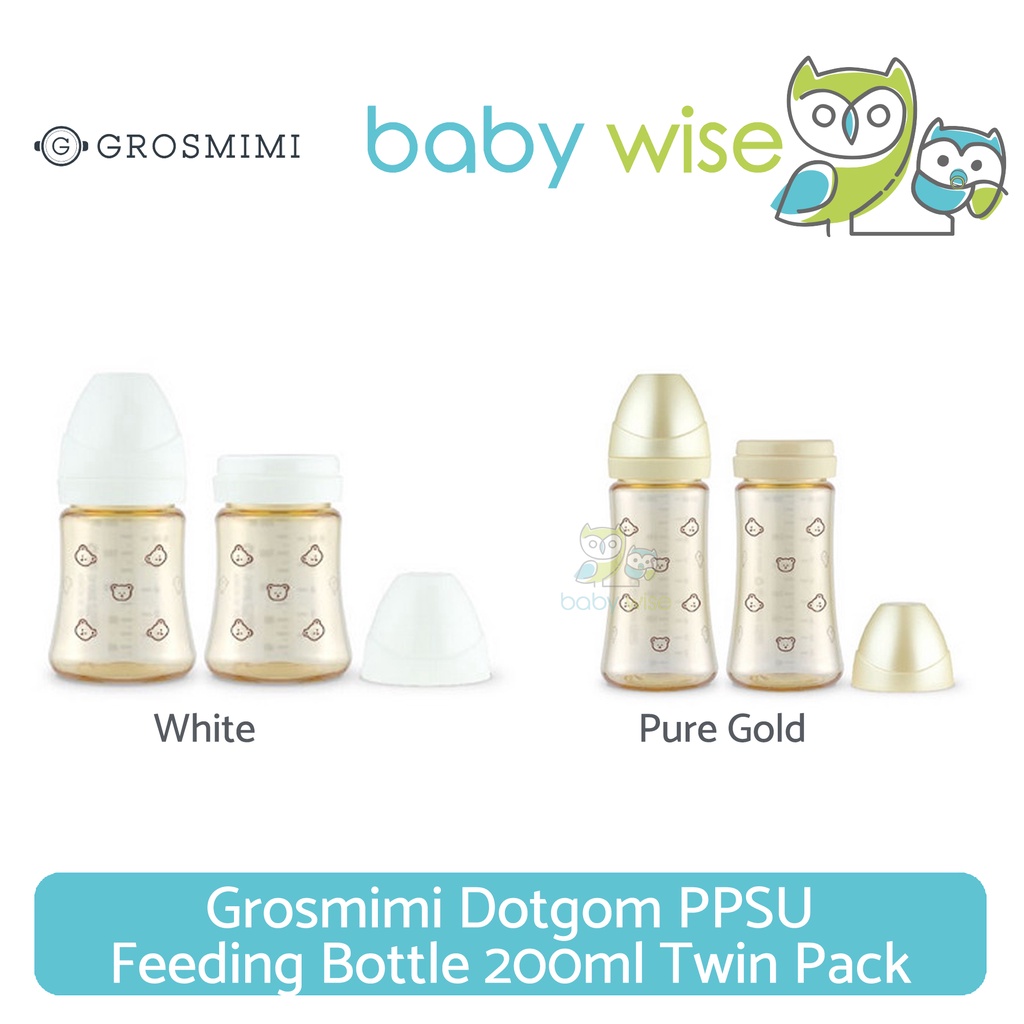 Jual Grosmimi PPSU Dotgom Feeding Bottle 200ml Twin Pack | Shopee Indonesia