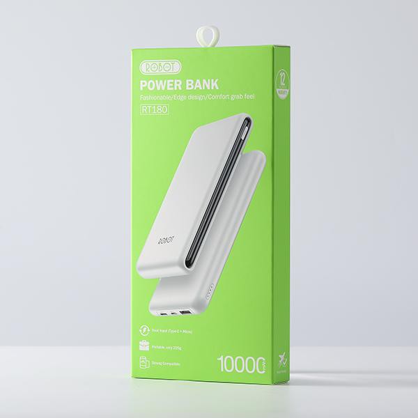 Jual Power Bank ROBOT RT180 10.000mAh Dual Input Type - C & Micro ...