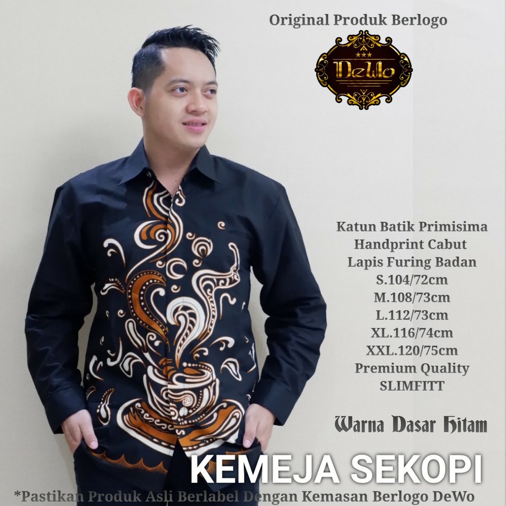 Jual SEKOPI DEWO KEMEJA BATIK PRIA SOLO LENGAN PANJANG PENDEK LAPIS ...