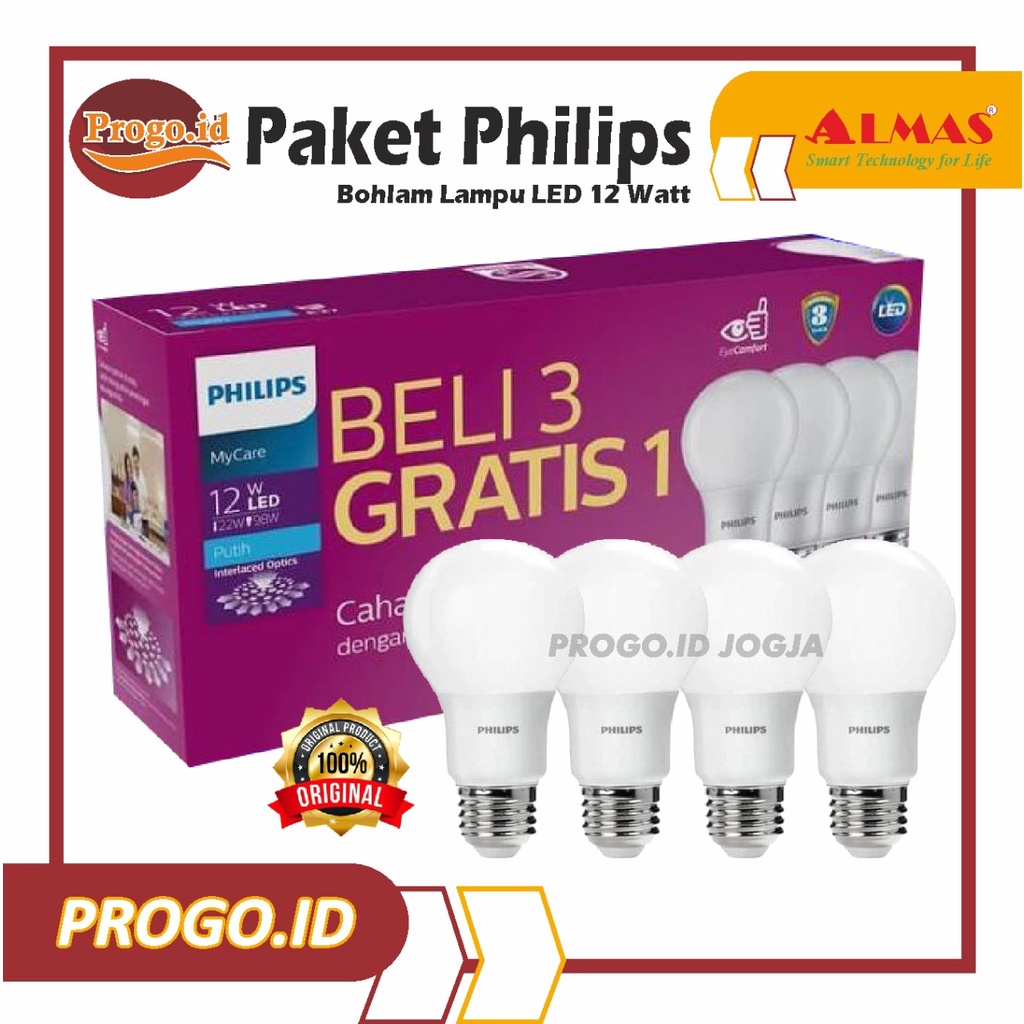 Jual Lampu Led Philips Paket 12 Watt Philips Led 12 watt 12 W 12w Bohlam Led Philips Lampu ...