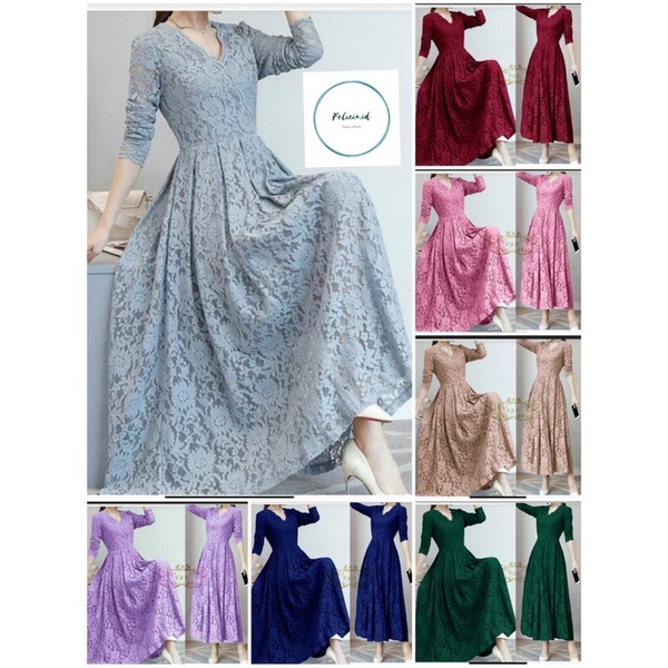 Jual Maxi Model Brukat Griter Import Maxi Cassie Maxi Wanita Maxi Perempuan Maxi Brukat