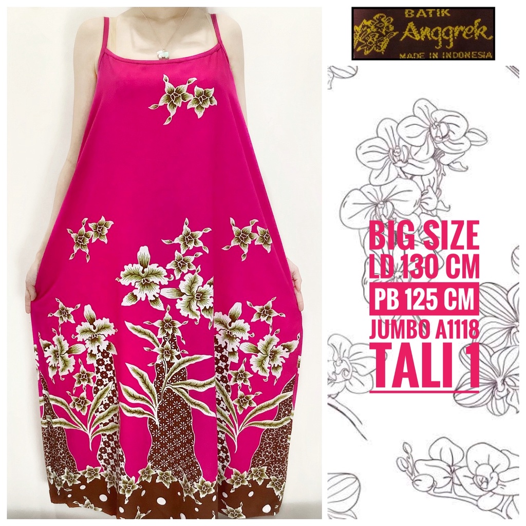 Jual DASTER BIG SIZE JUMBO BATIK ANGGREK PREMIUM - 5L A1118 TALI 1 ...