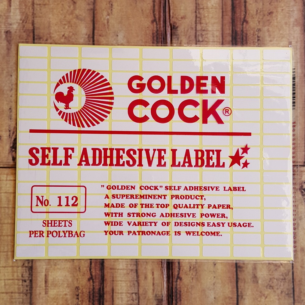 Jual Label Golden Cock No. 112 - Self Adhesive Label 112 - Sticker ...