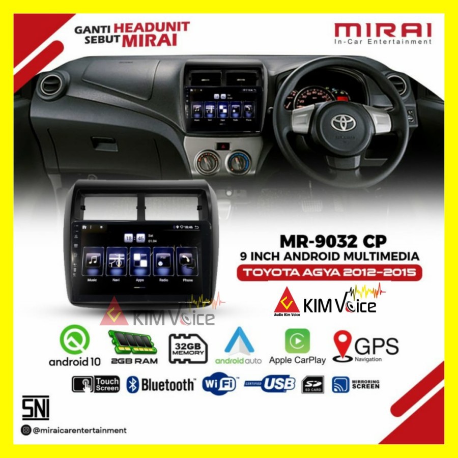 Jual Head Unit Android MIRAI 9 Inch OEM Agya Ayla Soket pnp | Shopee ...