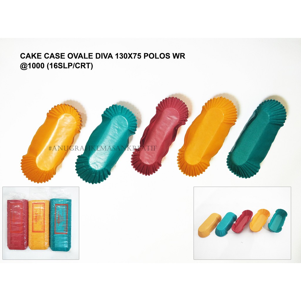 Jual Cake Case Ovale Diva 130x75 Polos Warna / Cup Kue (500 Pcs ...