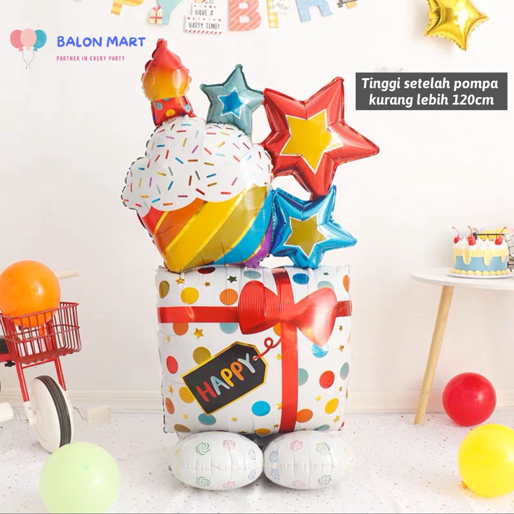 Jual Balon Foil JUMBO Kue Ultah / Moon / Unicorn / Cupcake / Dino Tinggi 110-120cm | Shopee ...