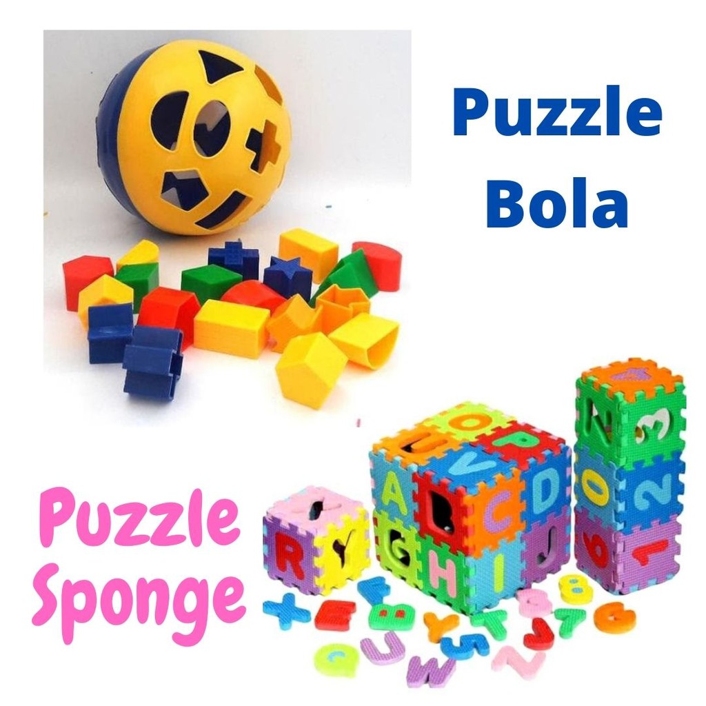 Jual Puzzle Block Bola dan Puzzle Huruf Angka Spons Busa Lembut ...