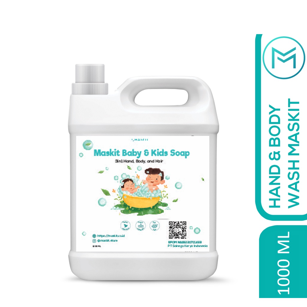Jual Baby Kids Hair & Body Wash Sabun Shampoo Bayi Maskit 1000ml ...