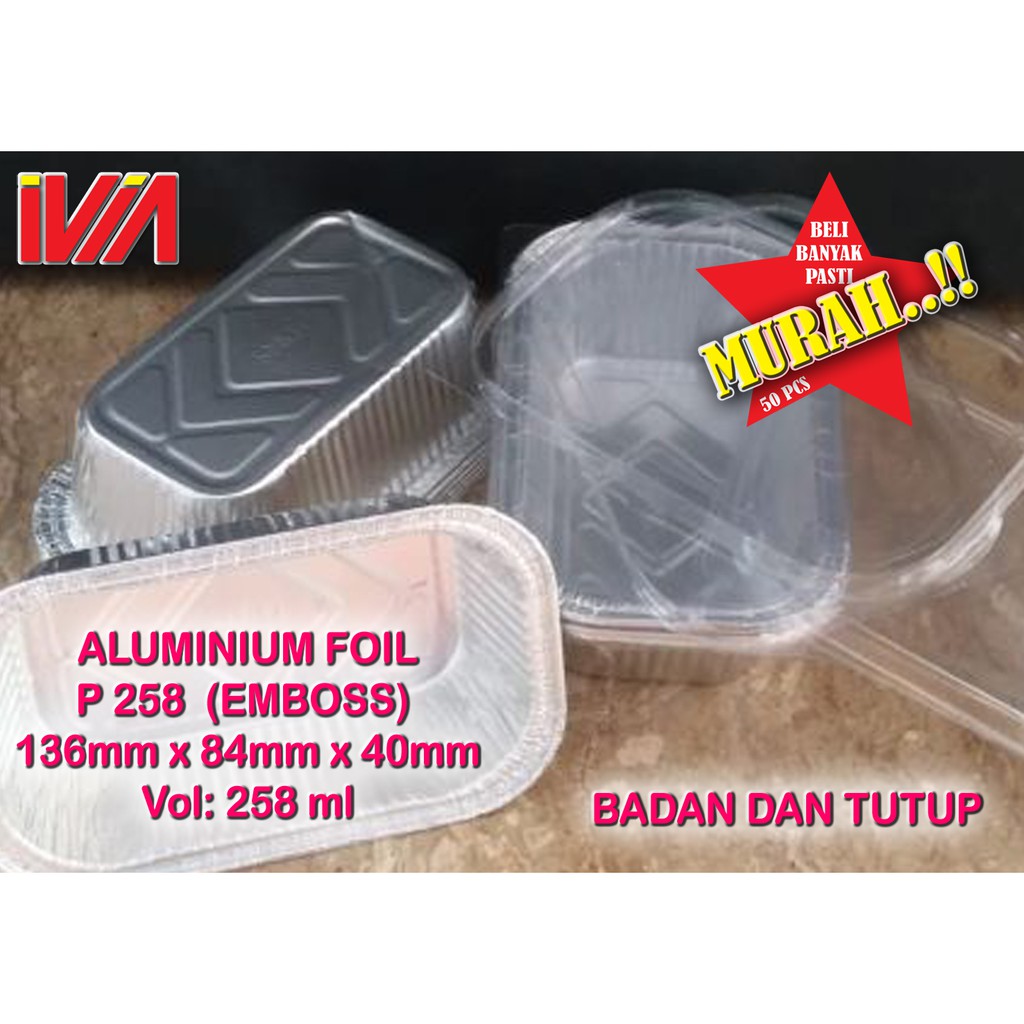 Jual P 258 + TUTUP Alu Foil Cup Aluminium Alumunium Badan Pastel makaroni schotel mirip OX 250 ...