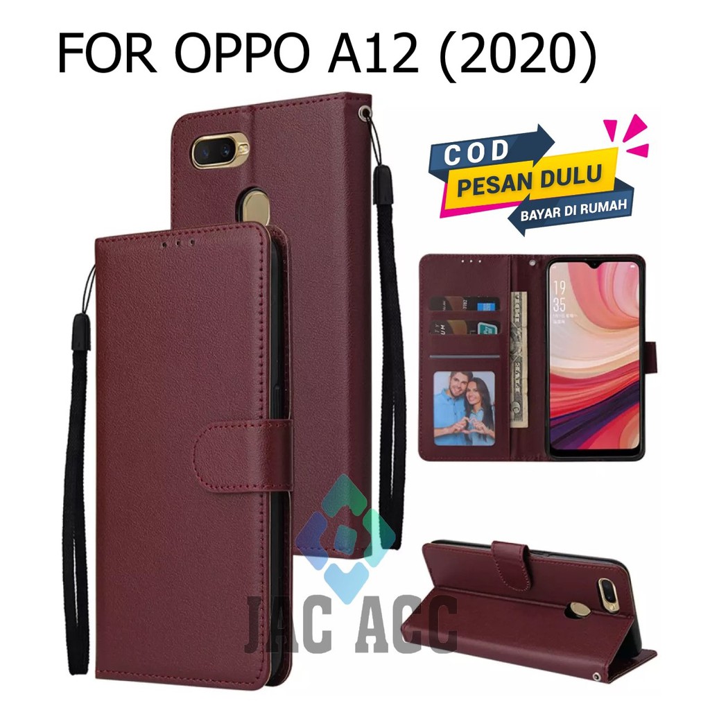 Jual DOMPET HP UNTUK OPPO A12 NEW 2020 LEATHER FLIP CASE OPPO A12 NEW ...