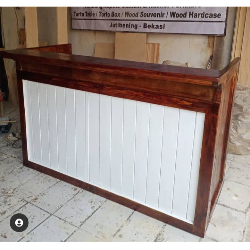 Jual MEJA KASIR / MEJA BAR / MINI BAR KAYU JATI BELANDA | Shopee Indonesia