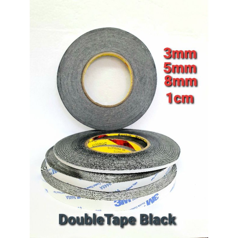 Jual Double Tape 3M Hitam 3mm 5mm 8mm 1cm / Double Tape Black / Lem Lcd ...