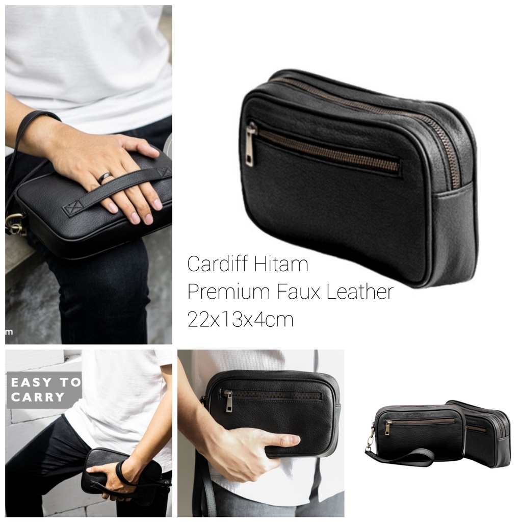 Jual Tas Clutch Pria Hand Bag bahan Faux Leather, Slim & Premium Design ...