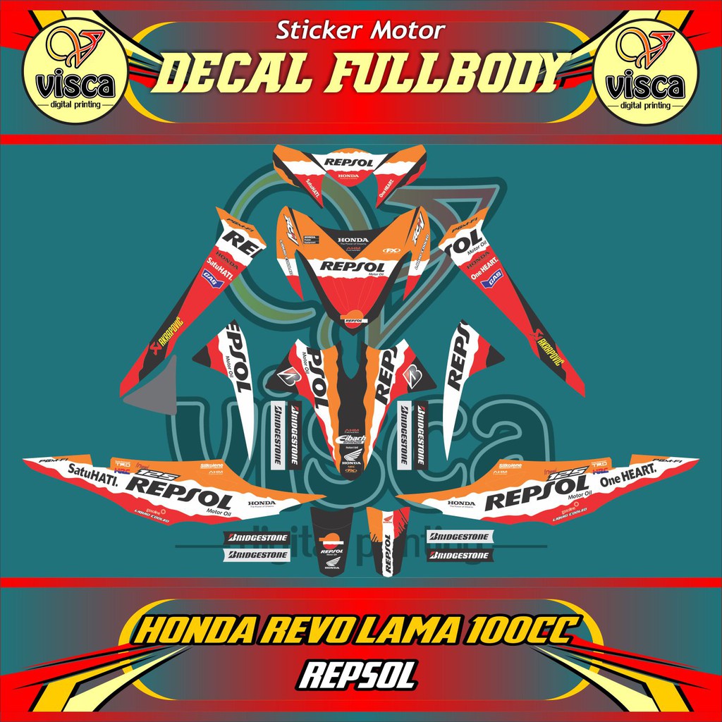 Jual Stiker motor revo decal fullbody HONDA REVO LAMA 100CC REPSOL ...