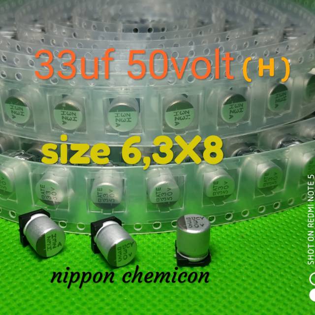 Jual Solid kapasitor capasitor elko elco SMD 33uf 50v H original nippon chemicon | Shopee Indonesia
