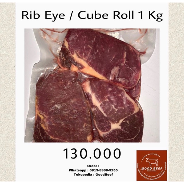 Jual Rib Eye / Cube Roll 1 Kg | Shopee Indonesia