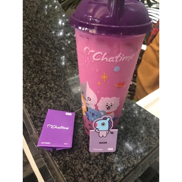 Jual REUSABLE CUP + MAGNET CHATIME X BT21 MANG BTS | Shopee Indonesia