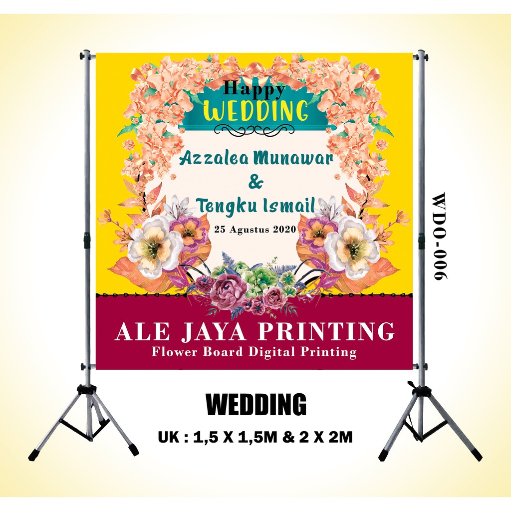 Jual KARANGAN BUNGA WEDDING DIGITAL PRINTING TRIPOD BACKDROP WD2 ...