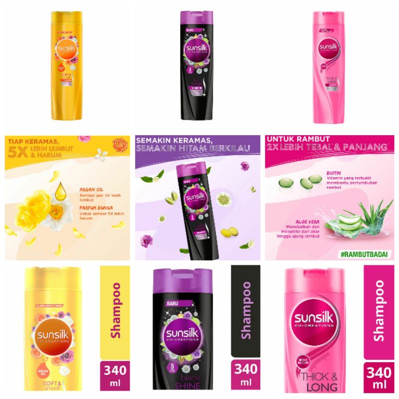 Jual SUNSILK SHAMPOO SUNSILK ALL VARIANT 340ml | Shopee Indonesia