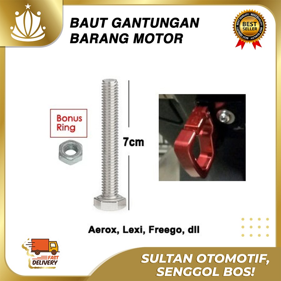 Jual BAUT Mur Panjang BAUD RING untuk gantungan barang AEROX,Lexi ...