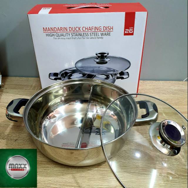 Jual Panci Shabu Shabu 2 sekat 26 cm Stainlees steel | Shopee Indonesia