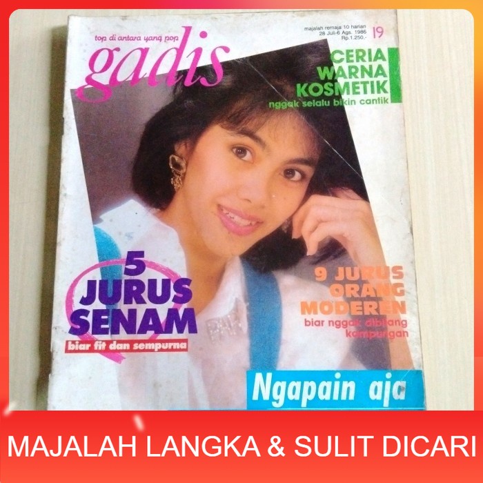 Jual Majalah GADIS No.19 Jul 1986 ANDRI Langka | Shopee Indonesia
