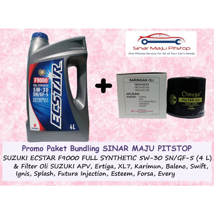 Jual Paket Oli SGO F9000 ECSTAR 5W-30 API SN/GF 5 FULL SYNTHETIC ...