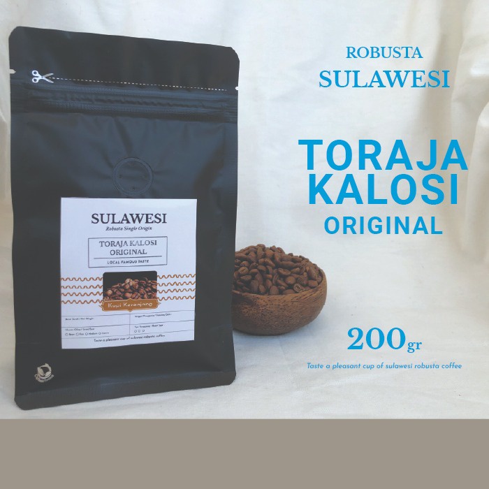 Jual Robusta Sulawesi Toraja Kalosi Original Kopi Bean, Bubuk 100-200gr ...