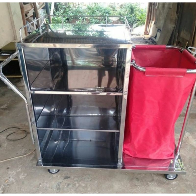 Jual Troli Laundry / linen bersih dan kotor (stainless) | Shopee Indonesia