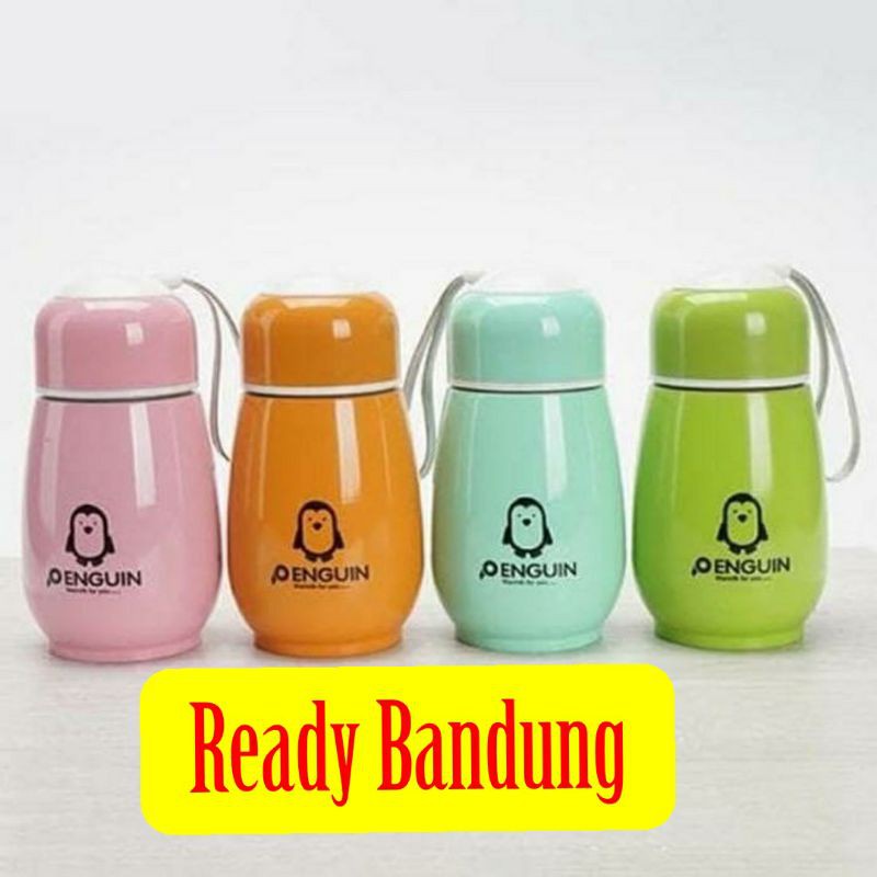 Jual Termos Stainless Mini Penguin 300 ML botol Minum Air Panas Wadah Air Termos Stainless ...