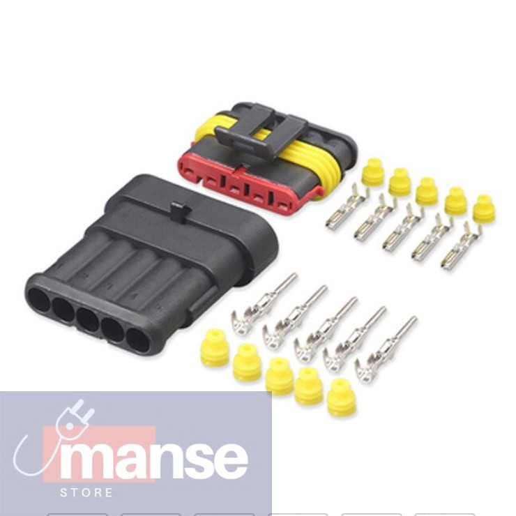 Jual Socket Connector 5 Pin Waterproof / Konektor Kabel 5 Pin Anti Air ...