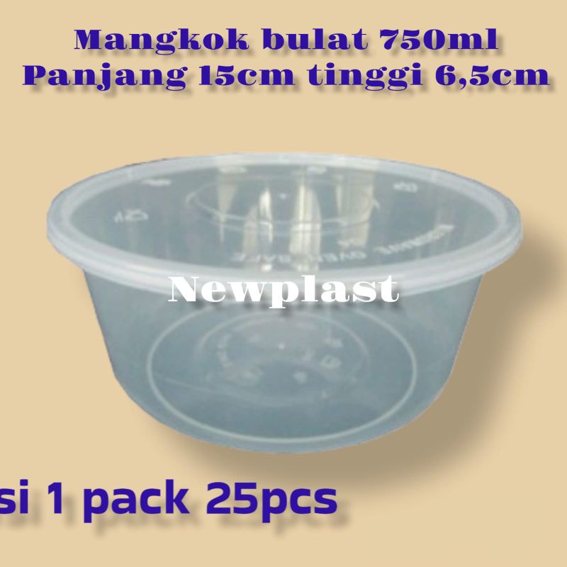 Jual isi 25set round container 750ml / mangkok bulat | Shopee Indonesia
