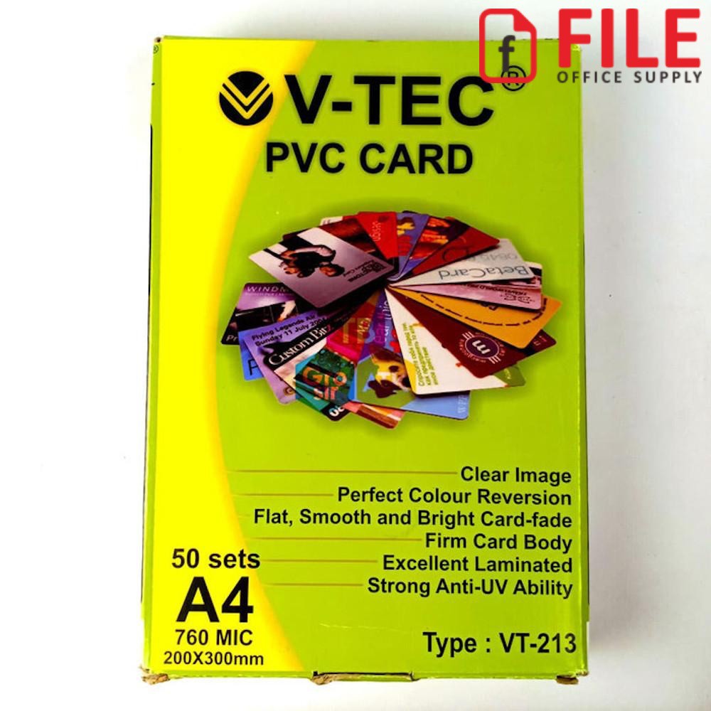 Jual Kertas PVC ID Card V-Tec A4 VT-213 / Vtec | Shopee Indonesia