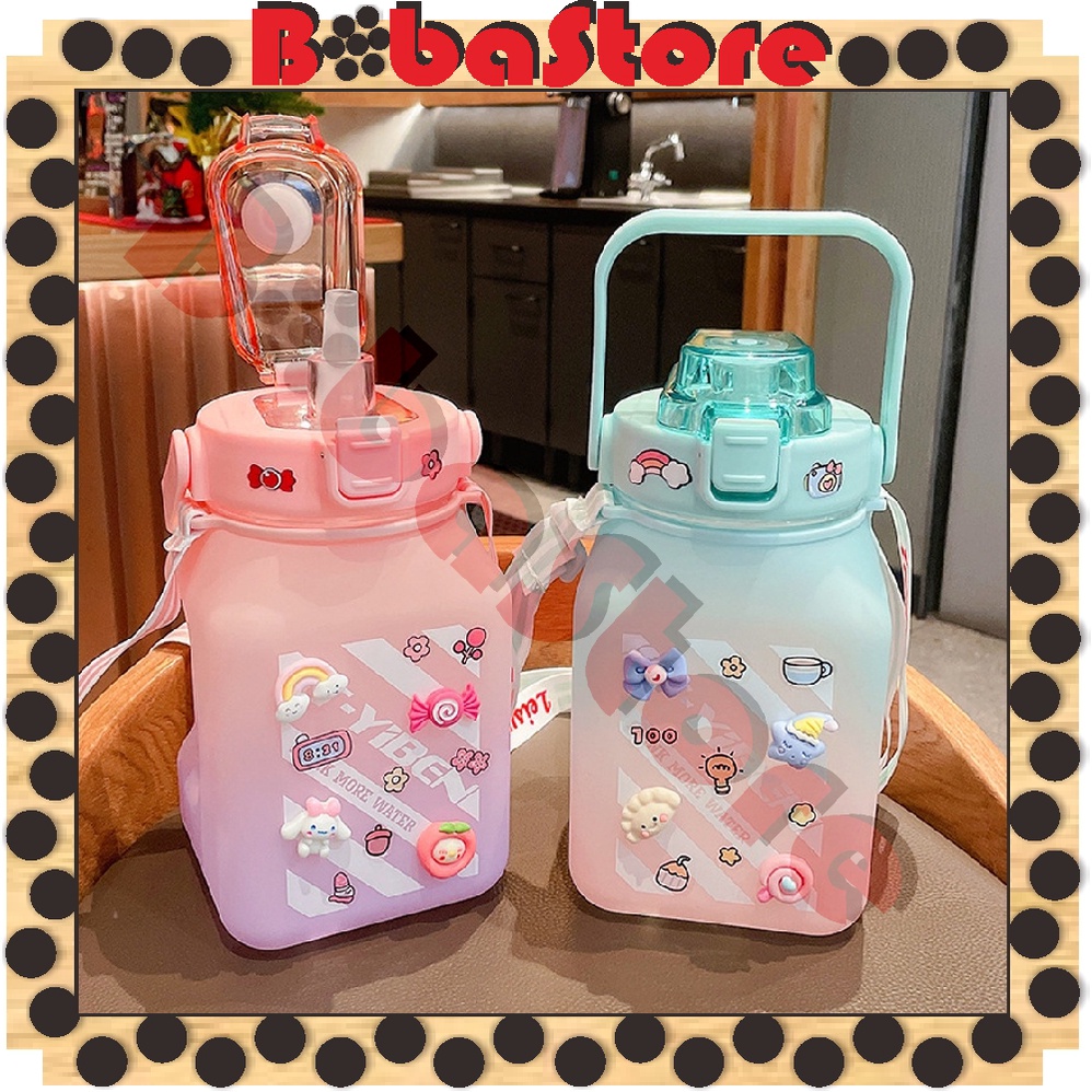 Jual ⭐Bobastore⭐ Botol Gemoy Kotak Gradasi Viral 1300 ML Free Stiker ...