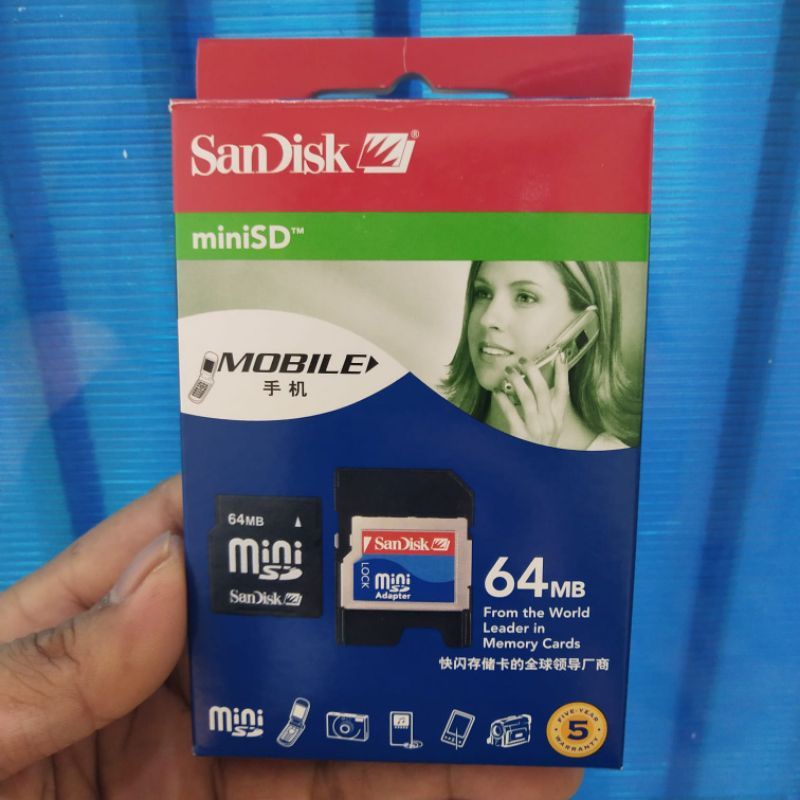 Jual Memory Card Sandisk MiniSD 64MB + Adapter SD Card | Shopee Indonesia