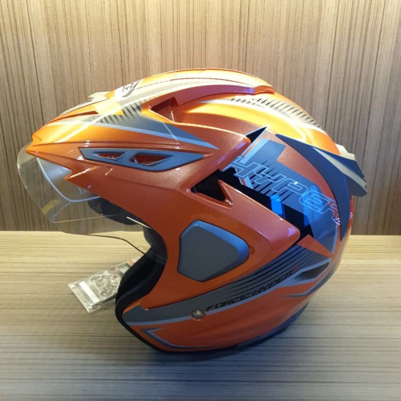 Jual Helm Half Face Dewasa SNI Double Visor Anti Pecah Hyper-X Orange ...