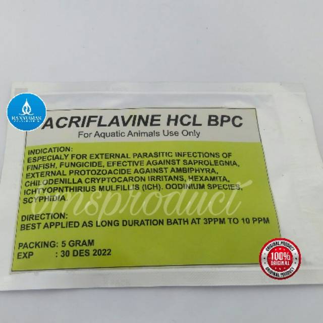 Jual A096 Acriflavine HCL BPC 5gram serbuk powder obat ikan finrot ...