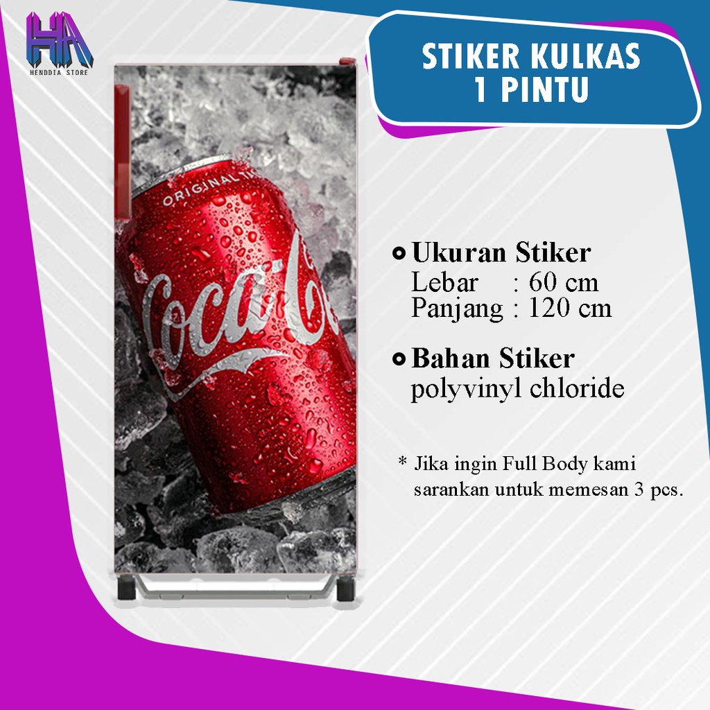 Jual Stiker Kulkas motif Ice Coca cola - Henddia Stiker | Shopee Indonesia