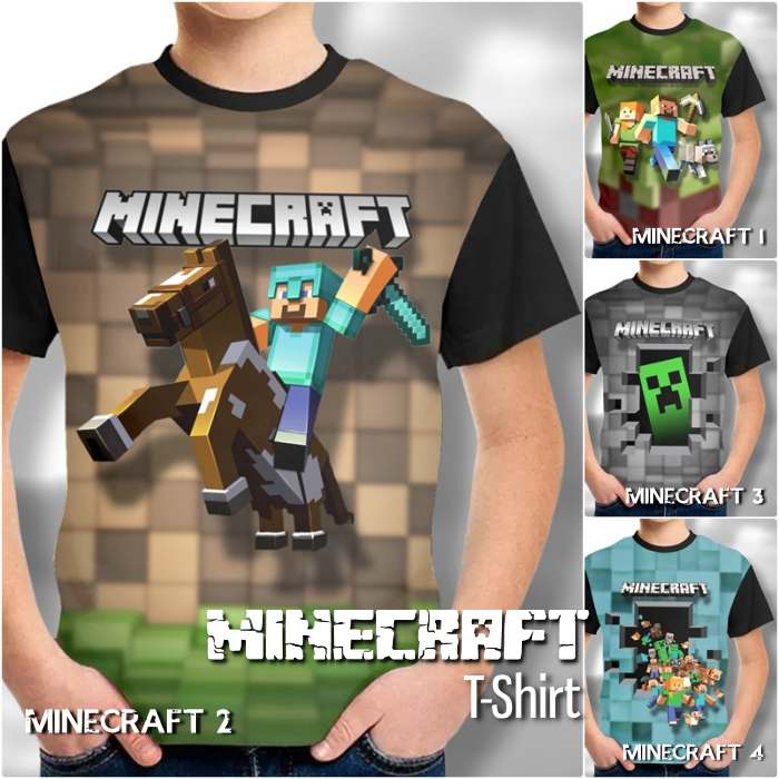Jual KAOS MINECRAFT Tshirt DEWASA dan ANAK Baju GAME Minecraft Keren ...