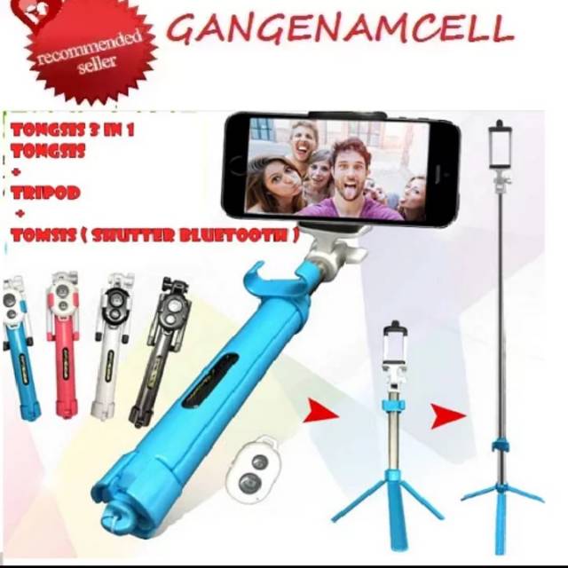 Jual TONGSIS 3 IN 1 TRIPOD TONGSIS SELFIE STIK REMOTE | Shopee Indonesia