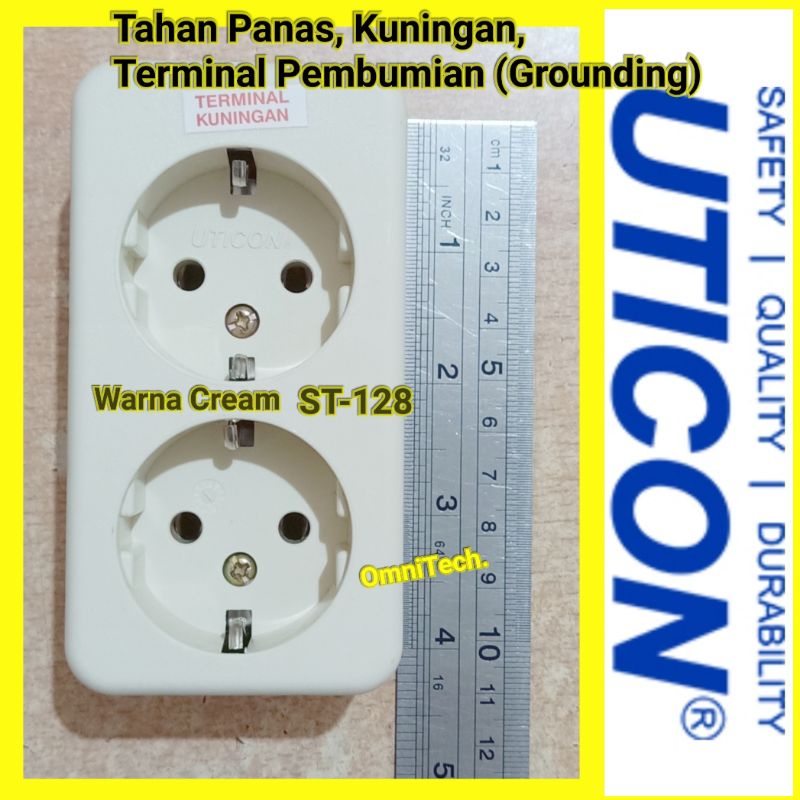 Jual Stop Kontak Terminal 2 Lubang Uticon Kuningan Tanpa Kabel Outbow ...