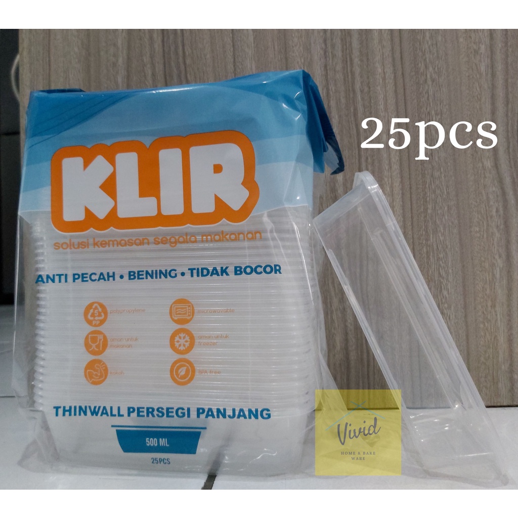 Jual Kotak Plastik Panjang Thinwall Klir 500 Rec Rectangle Kotak