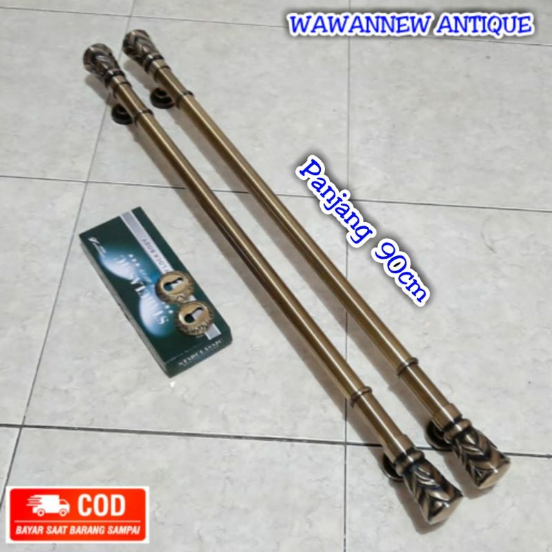 Jual Handle Pintu / Gagang Pintu Rumah Pagar Kuningan Antik Motif Nanas ...