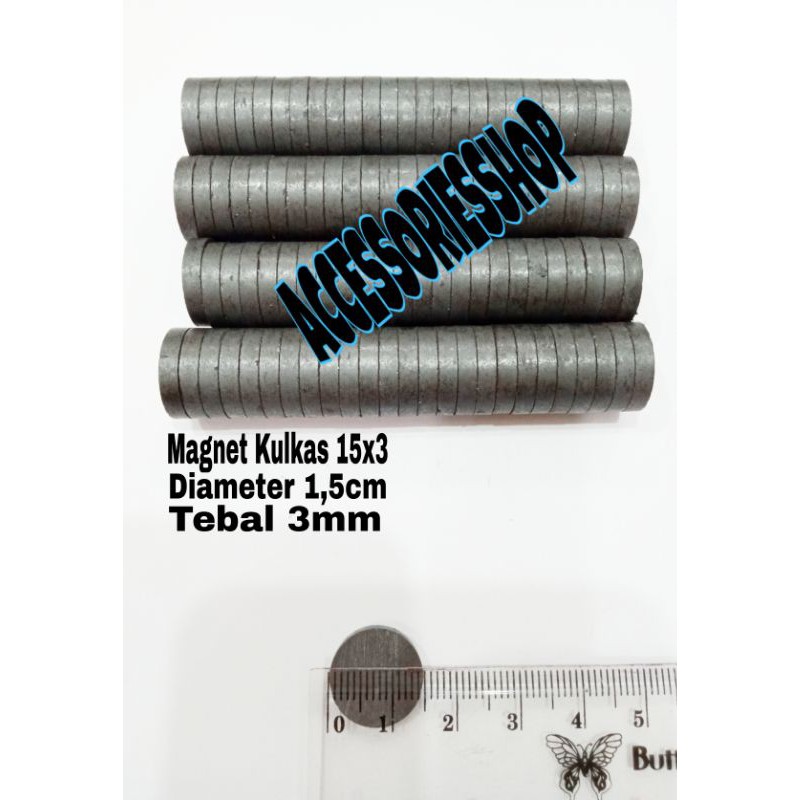 Jual Magnet kulkas 15X3 magnet hitam magnet ferrite-100 pcs | Shopee ...