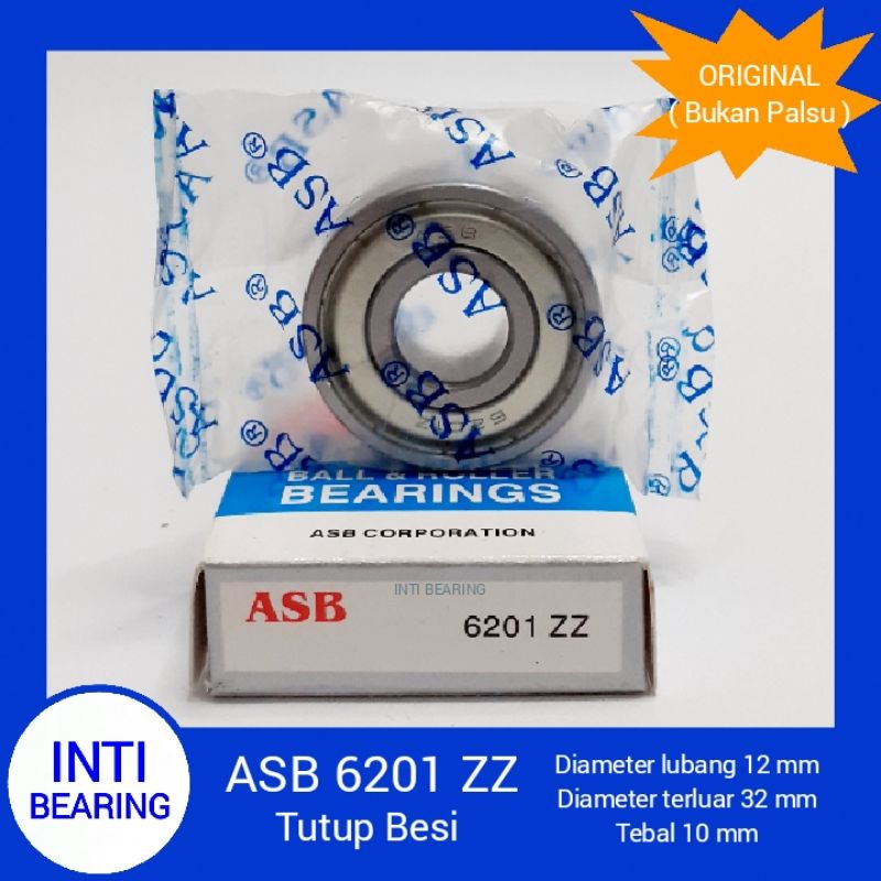 Jual BALL BEARING 6201 ZZ ASB LAKER ASLI ORIGINAL LAHER BANTALAN 6201ZZ ...