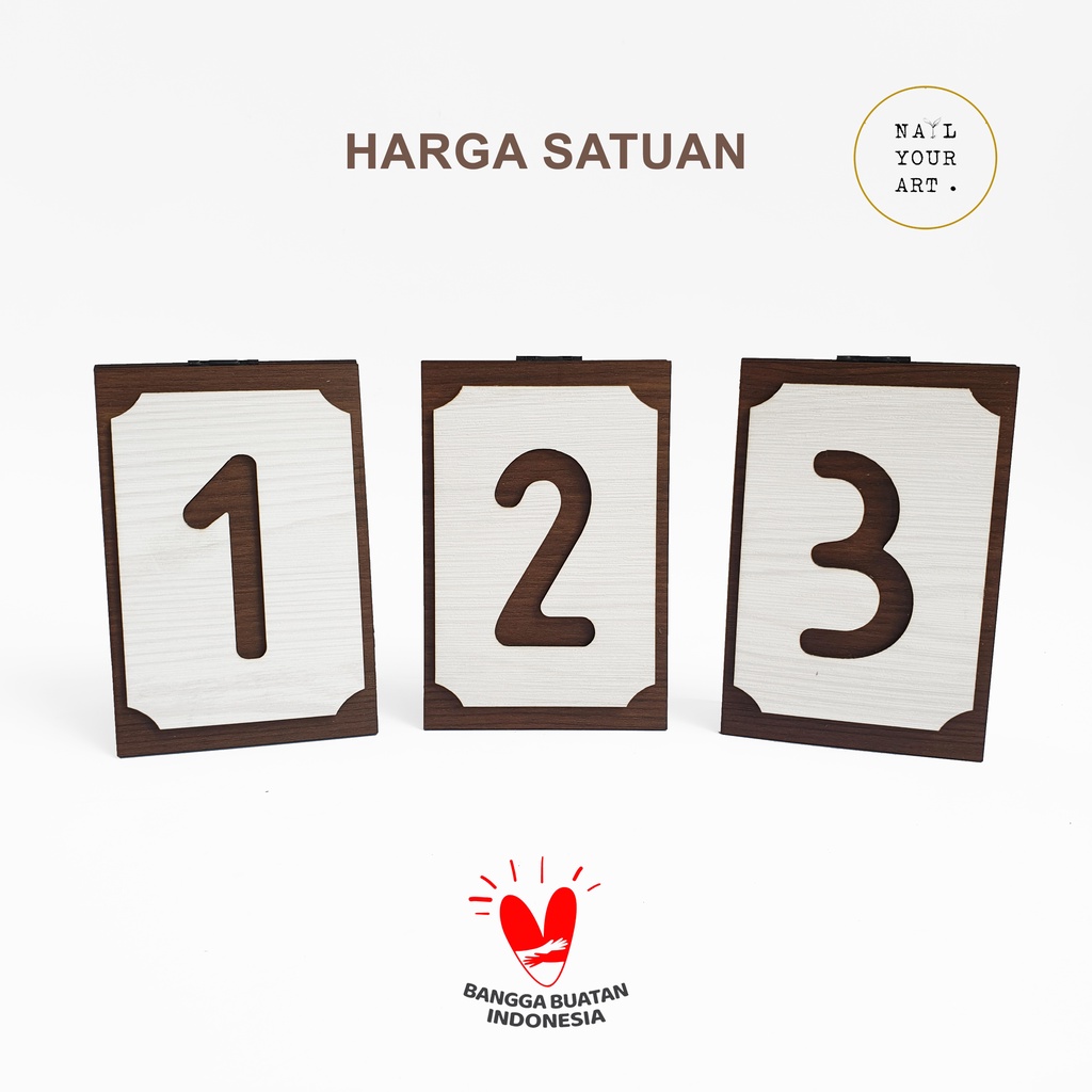 Jual Signage Cafe Kayu - NOMOR MEJA KAYU MINI - Standing Sign Meja ...