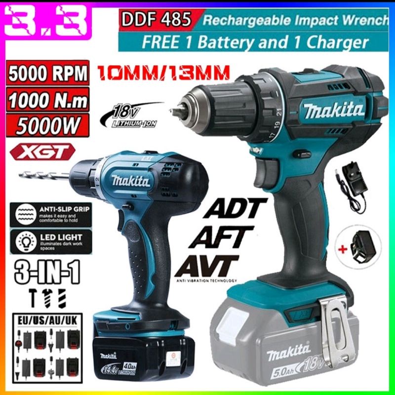 Jual Mesin bor baterai Makita 18V Brushless Hujia JLD 48v 36v, 16.8v, 12v bergaransi resmi ...