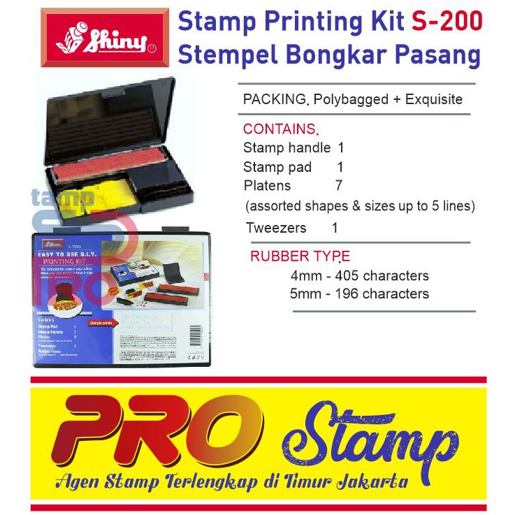 Jual Stempel Shiny Printing Kit S-200(Set) / Stempel Bongkar Pasang ...