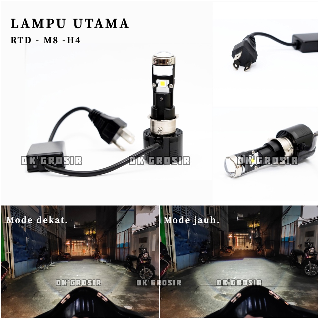 Jual RTD M8 - Lampu Utama Putih Kuning + Kipas - H6 H4 HS1 36W - Lampu depan Motor - Headlamps ...